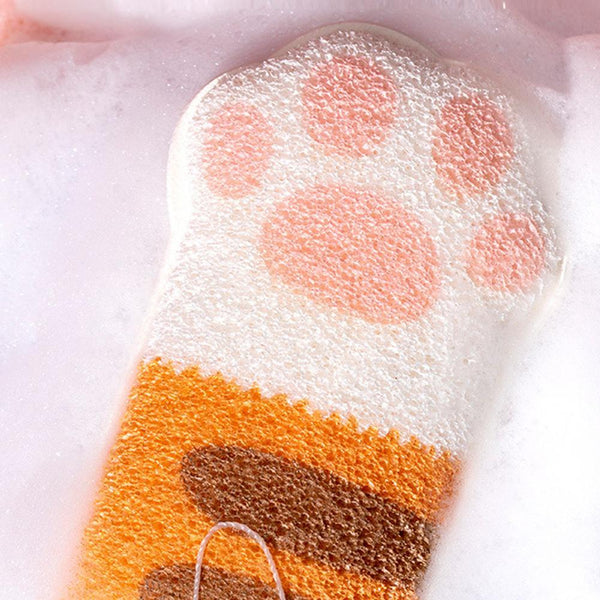 Cat Paw Exfoliating Shower Batch Scrub Sponge - Peachymart