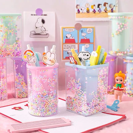 Creative Rainbow Foam Ball Stationery Box Pen Holder - Peachymart