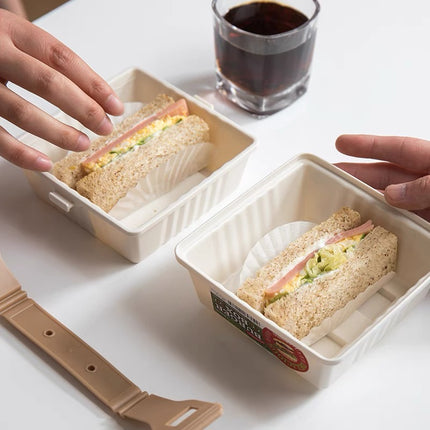 Japanese Style Square Burger Box Bento Lunch Box - Peachymart