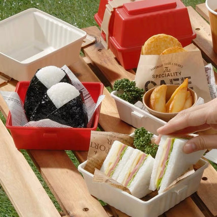 Japanese Style Square Burger Box Bento Lunch Box - Peachymart